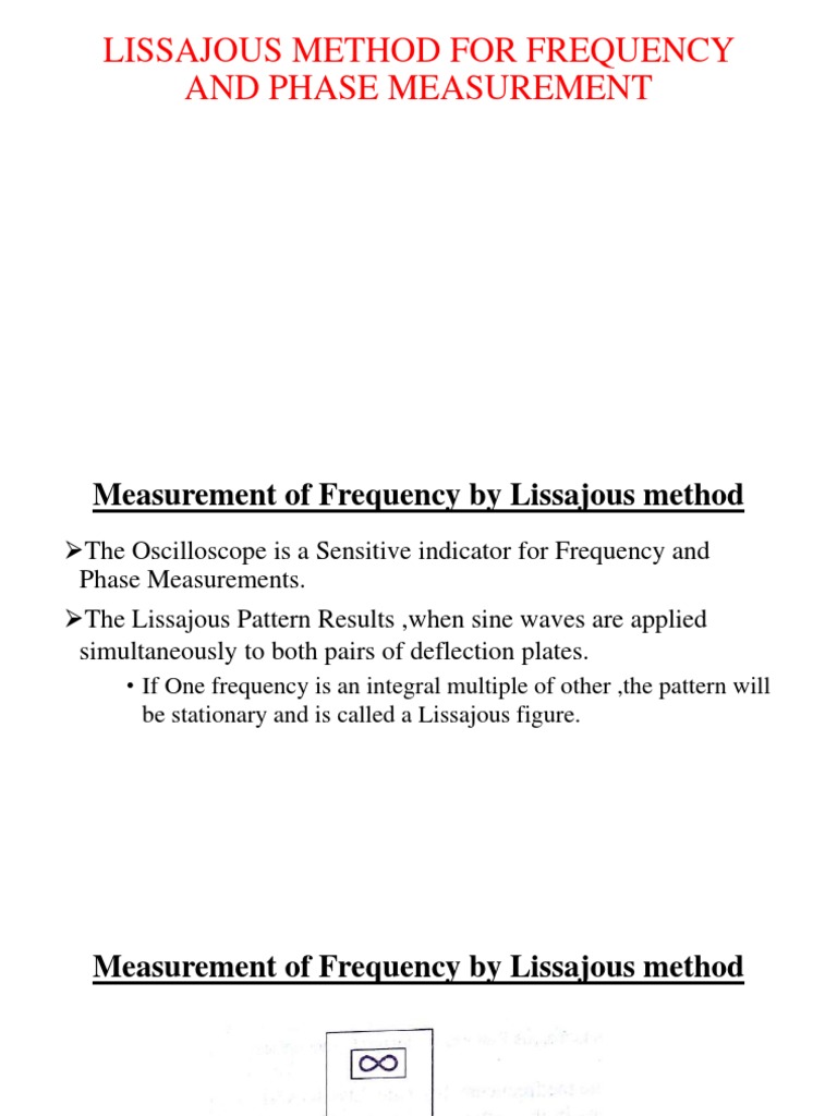 Lissajous Method For Frequency and Phase Measurement | PDF
