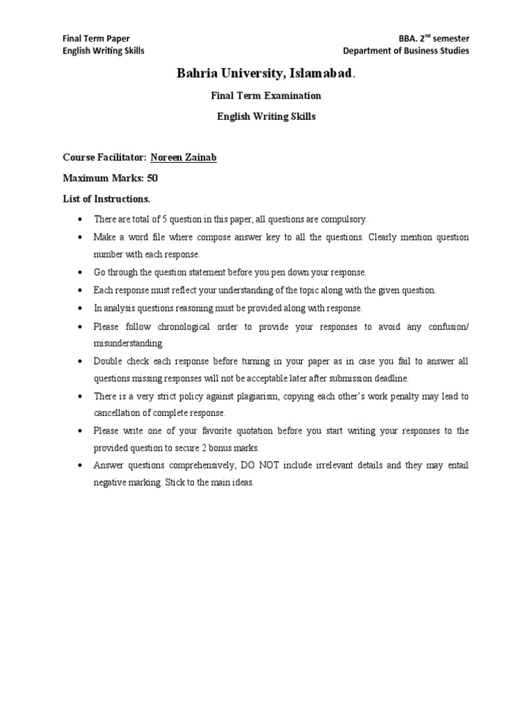 English Writing Skills | PDF | Question | Self Esteem