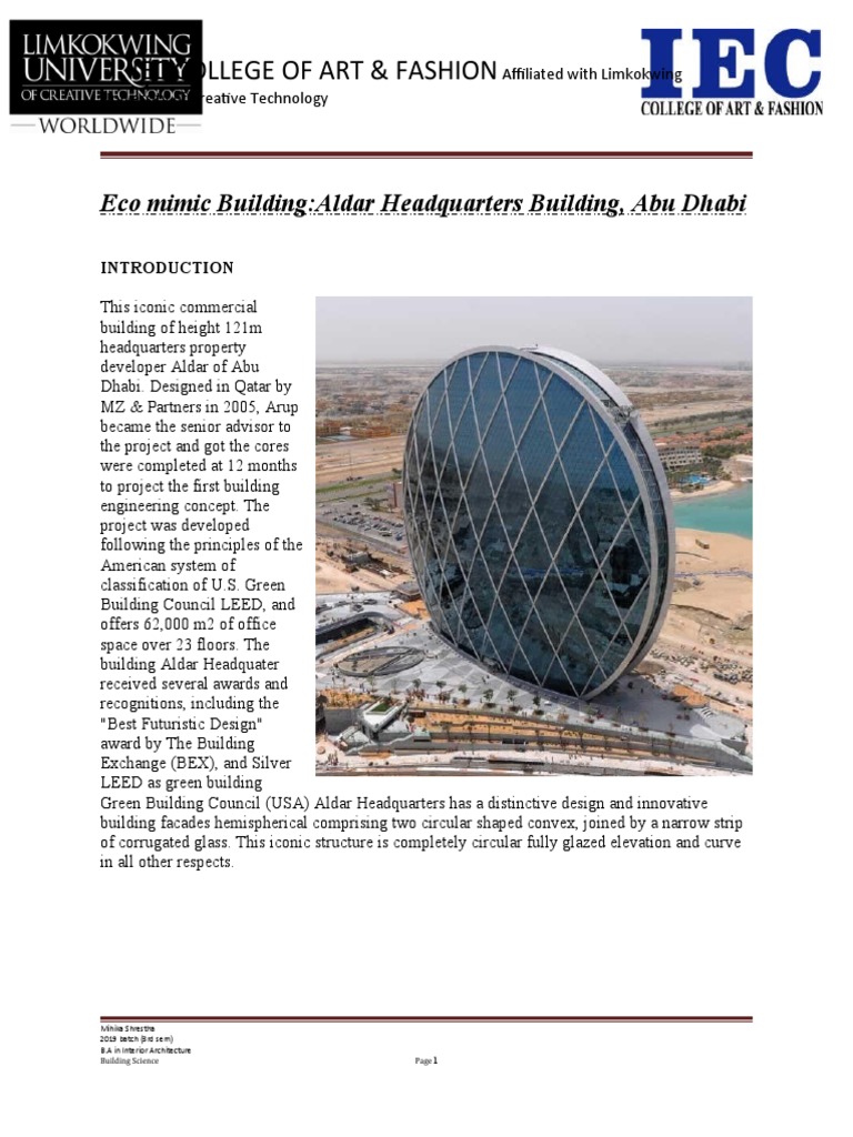 REPORT 3 - Eco. Mimic Building | PDF | Geometry | Concrete