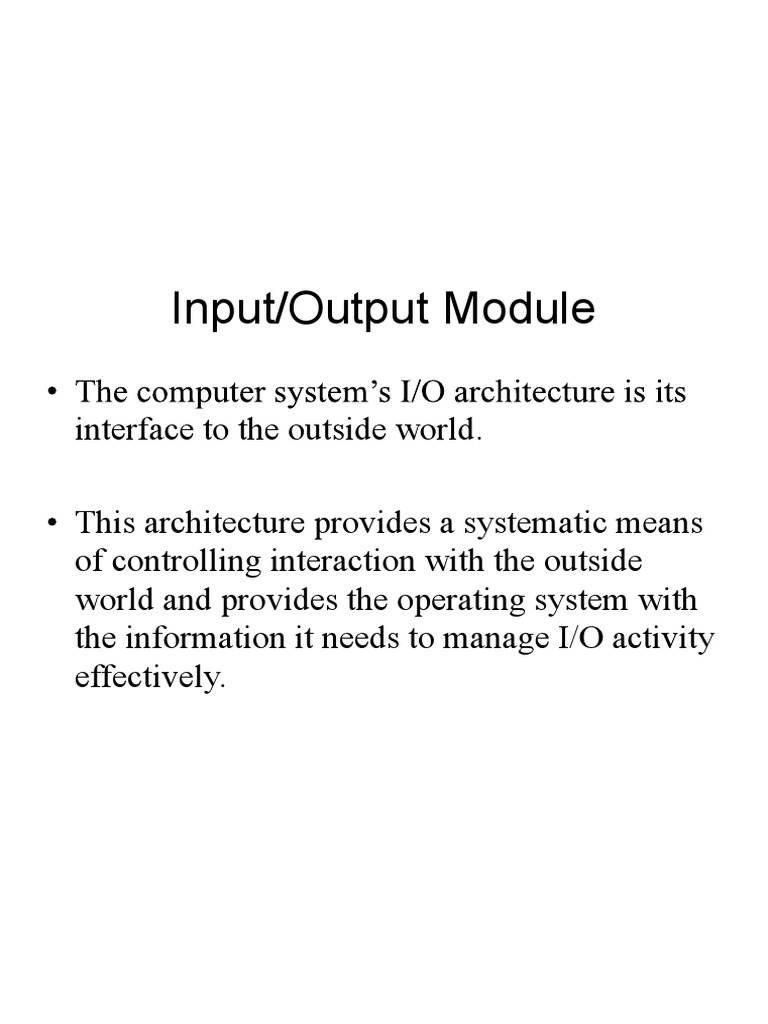 COA Lecture 22 Io Module PDF | PDF | Input/Output | Programmable Logic ...
