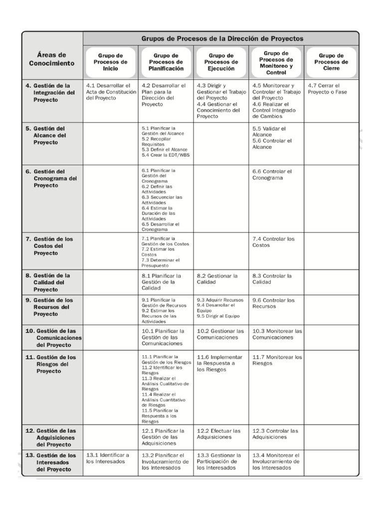 49 Procesos Del PMBOK - 6ta. Edición | PDF