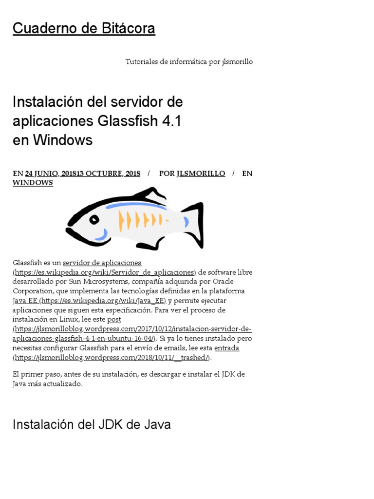 Instalación Del Servidor de Aplicaciones Glassfish 4.1 en Windows | PDF ...