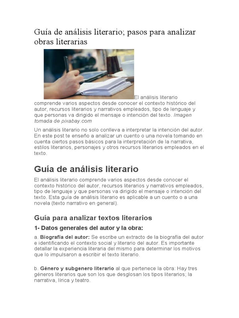 Guía de análisis literario Novela | PDF | Poesía | Vanguardia