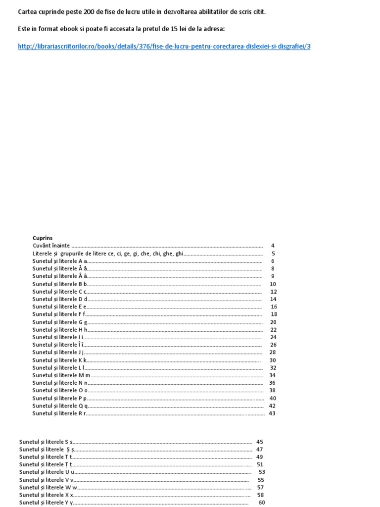 Fise de Lucru Scris Citit 2 PDF | PDF