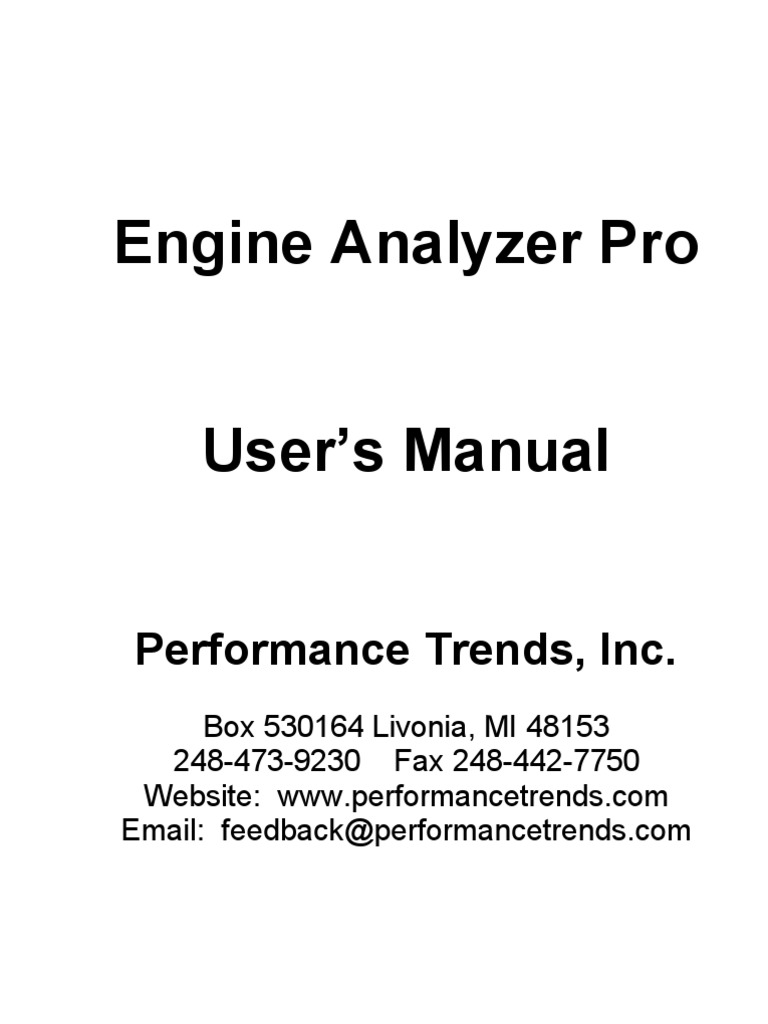 Engine Analyzer Pro User Manual | PDF | Computers