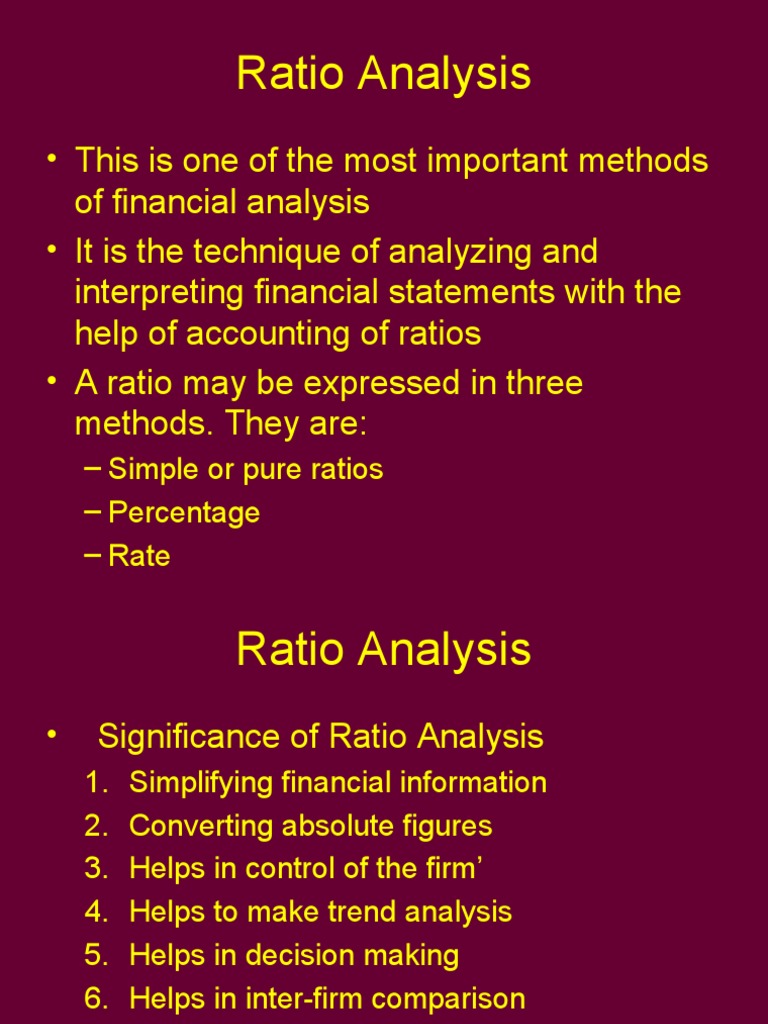 Ratio Analysis: - Simple or Pure Ratios - Percentage - Rate | PDF | Net ...