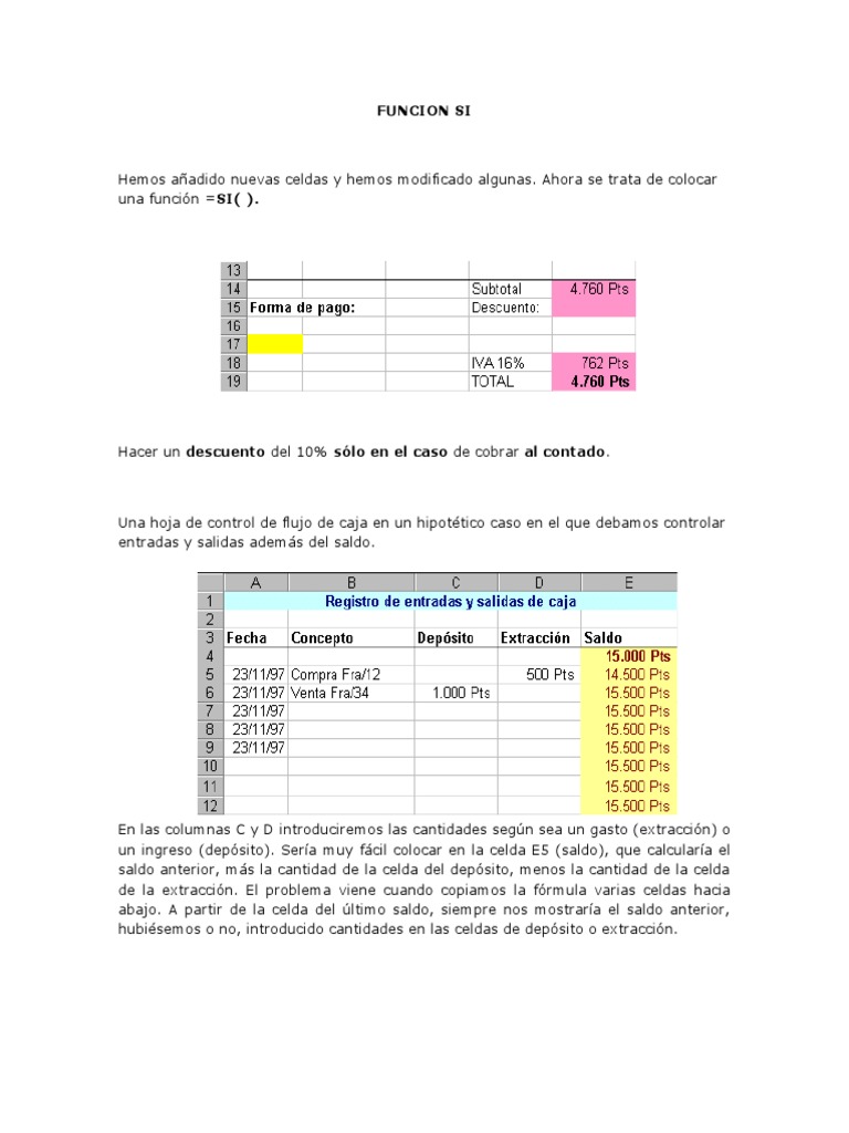 Ejercicio Funcion Si | PDF