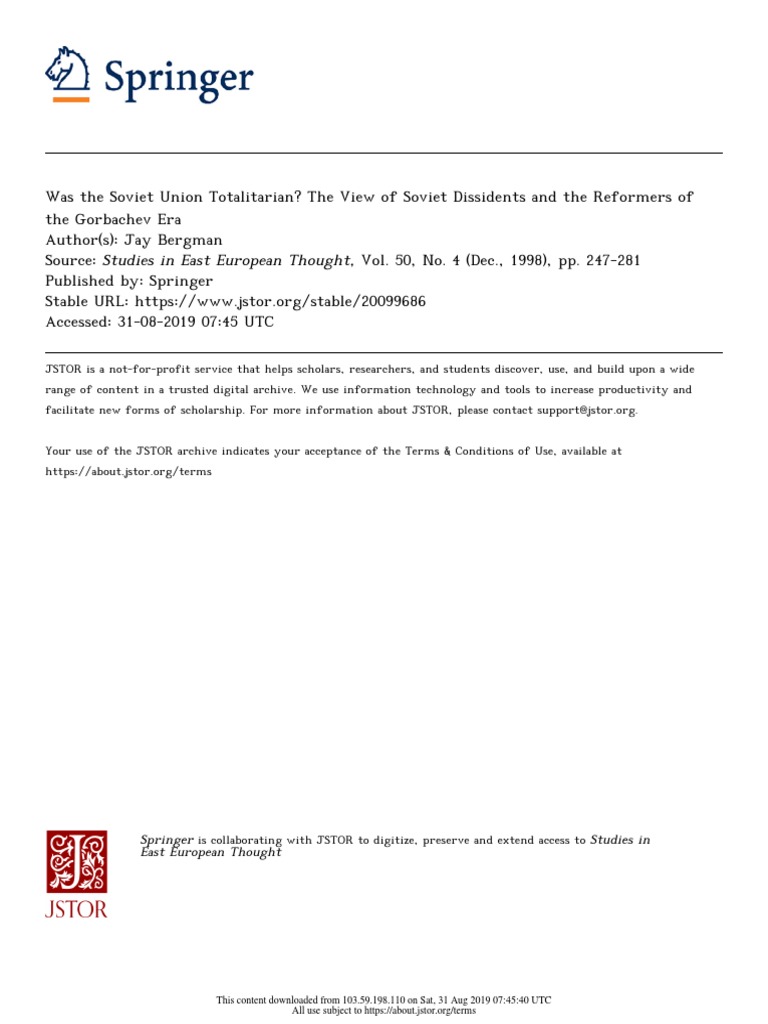 Totalitarianism in The Soviet Union | PDF | Totalitarianism | Soviet Union