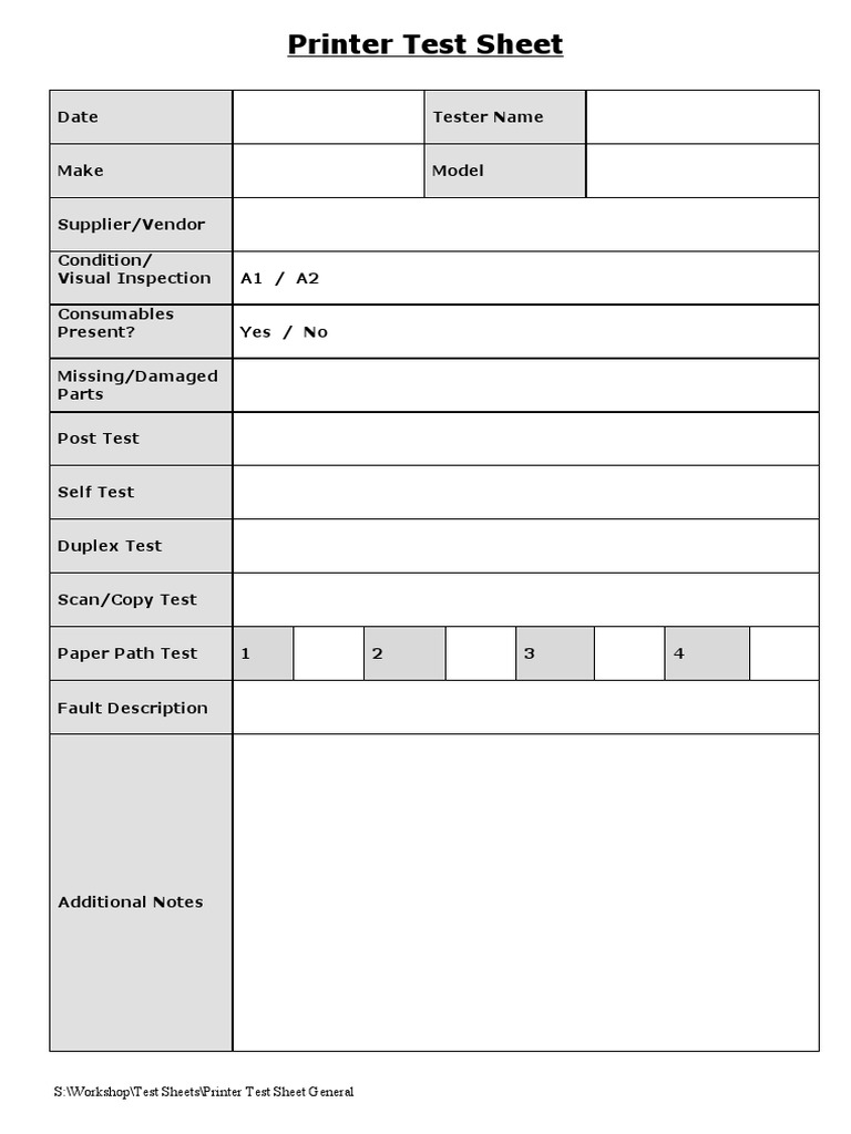 Printer Test Sheet General | PDF | Business