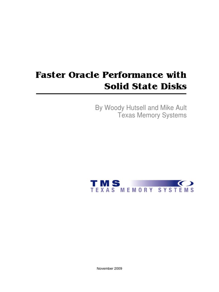 Faster Oracle Performance With SSD | PDF