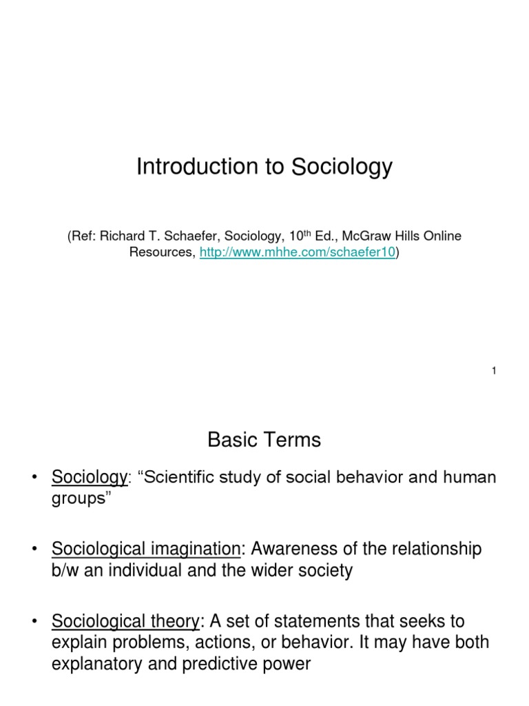 Lectures - Intro. To Sociology | PDF | Sociology | Sociological Theories