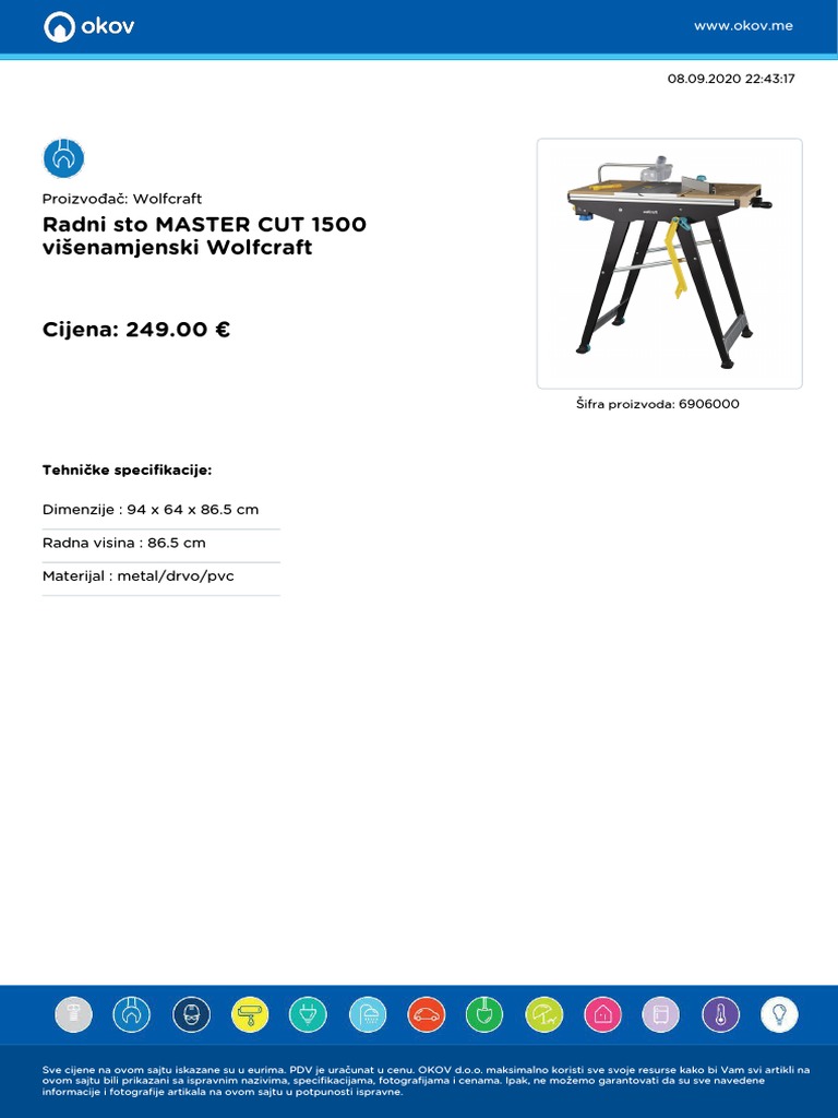 Radni Sto Master Cut 1500 Visenamjenski Wolfcraft | PDF
