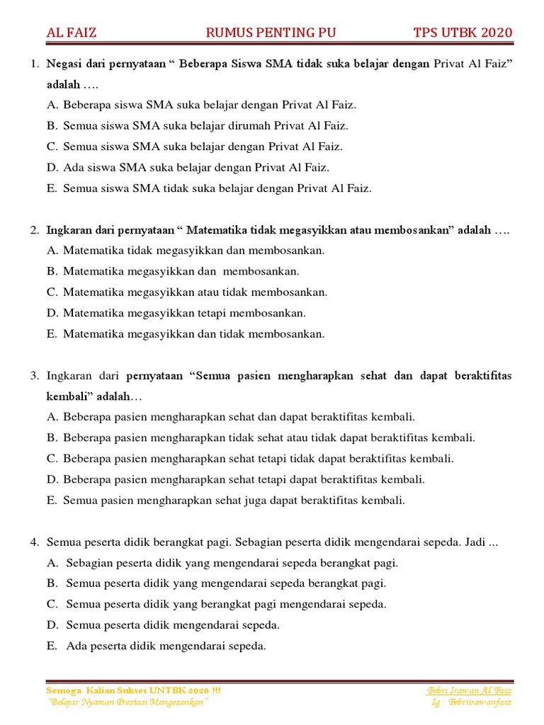 Rumus Penting - Pu | PDF