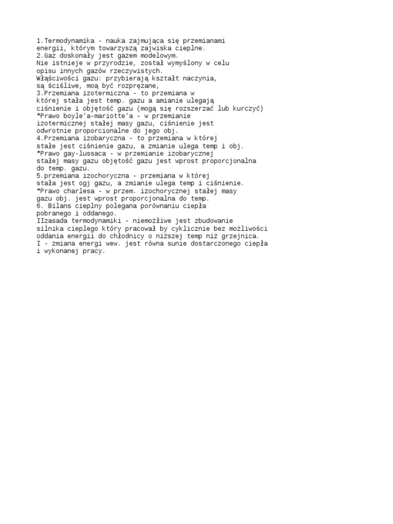 Fizyka - Termodynamika | PDF