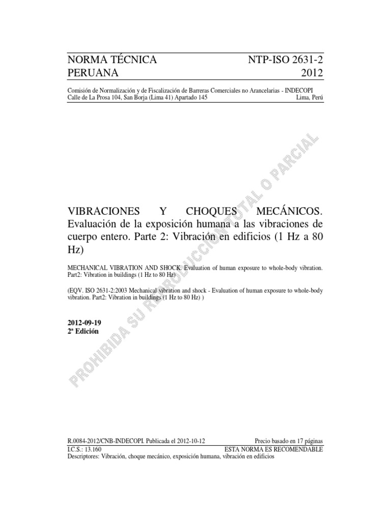 Vibraciones y Choque Mecanicos | PDF | Organización internacional para ...