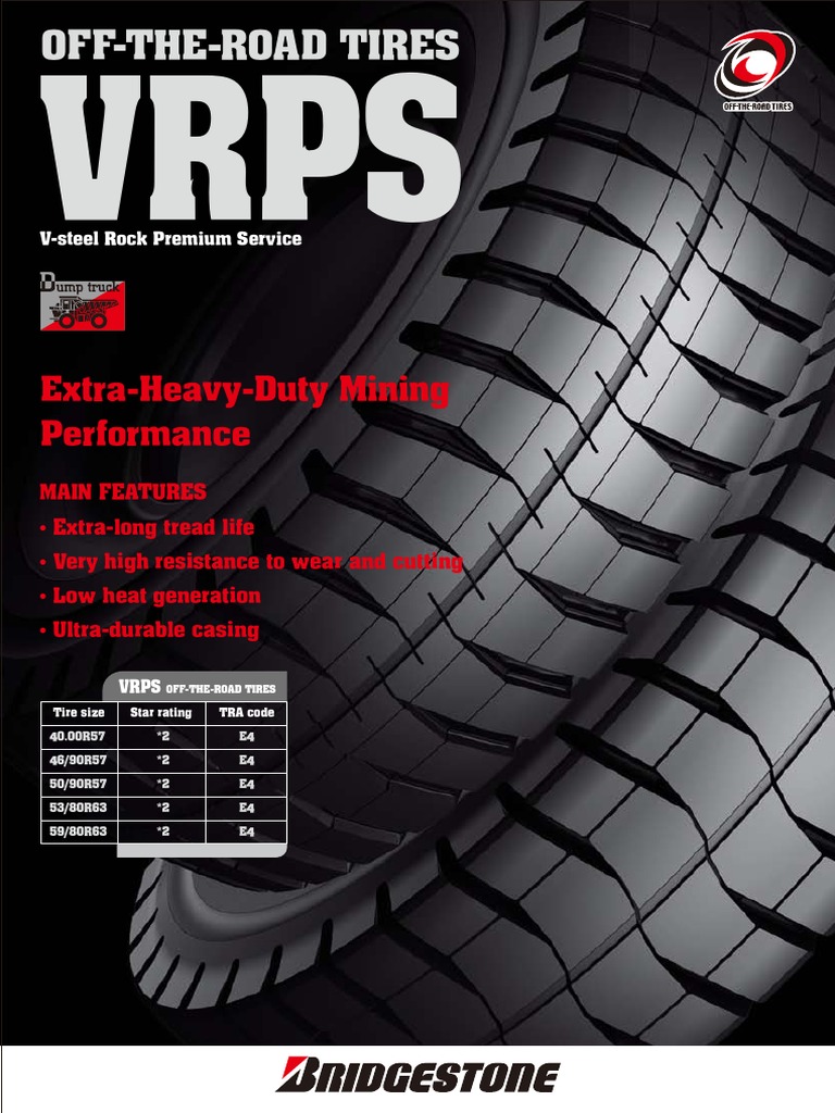 Bridgestone VRPS Off-The-Road Tires For Mining Performance | PDF | Tire ...