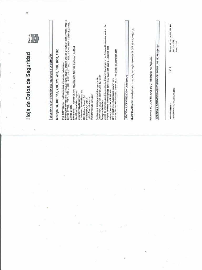 MSDS Meropa 220 PDF | PDF