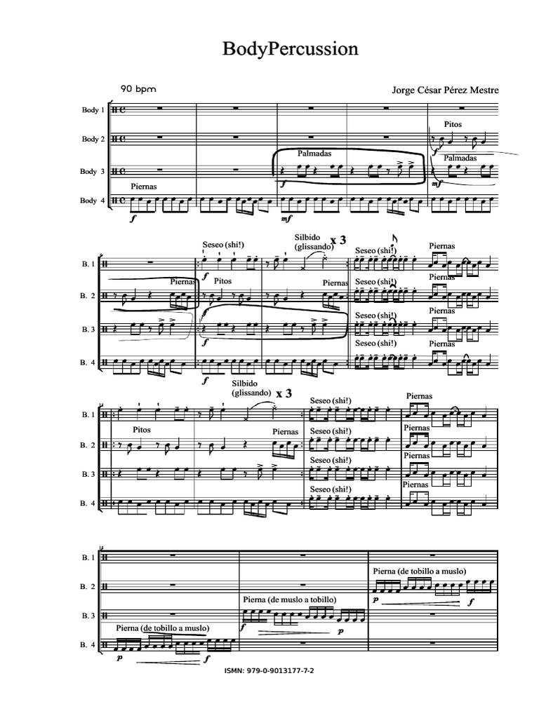 Body Percussion | PDF | Sound Recording | Musical Compositions