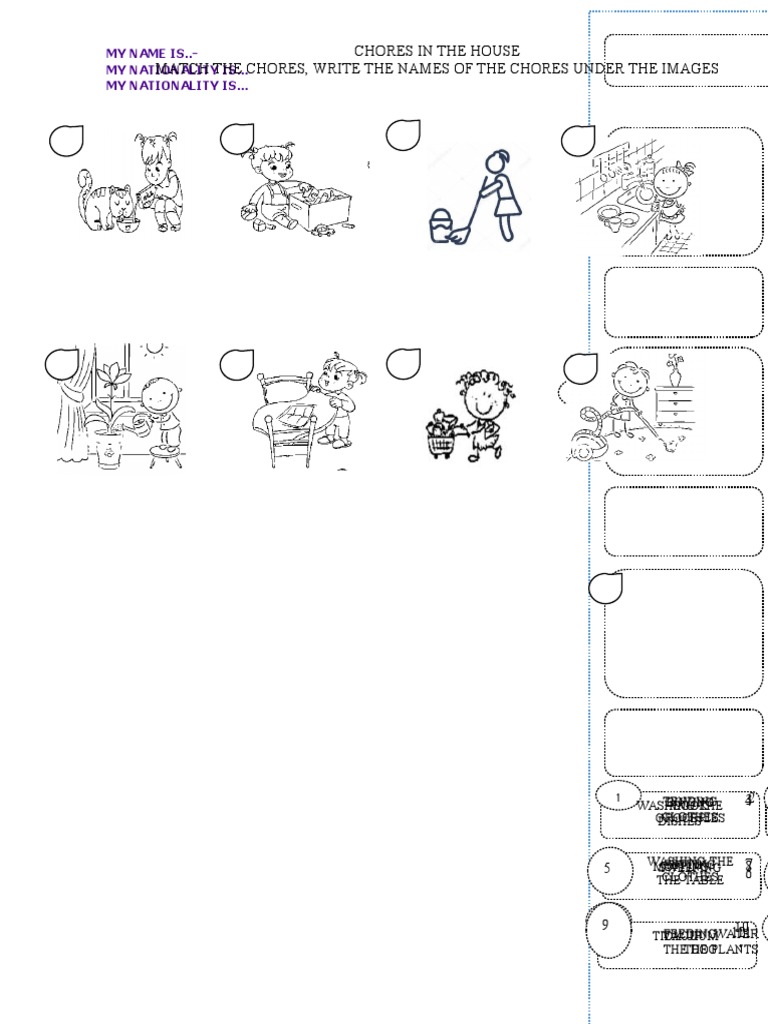 Chores in The House Activities With Music Songs Nursery Rhymes - 122692 ...