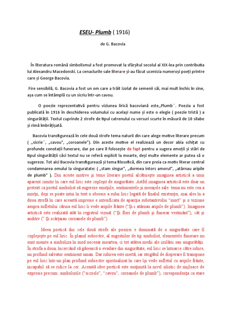 Eseu - Plumb Final | PDF