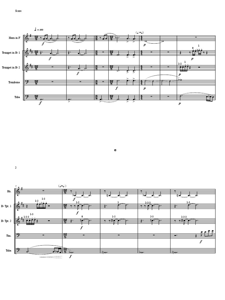 QUINTETO - Score | PDF