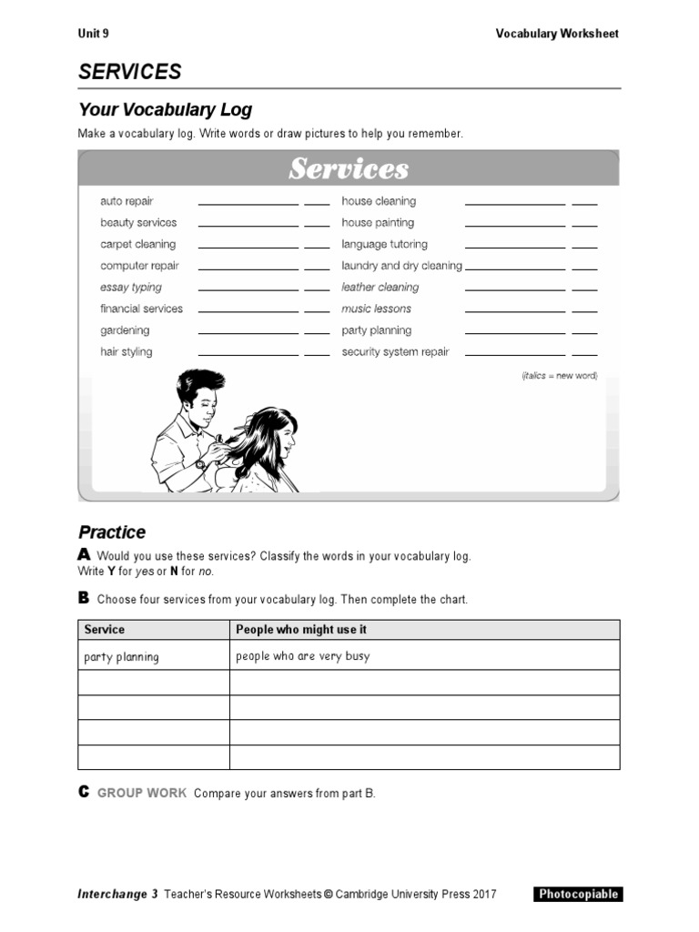 Interchange5thEd Level3 Unit09 Vocabulary Worksheet | PDF | Language ...