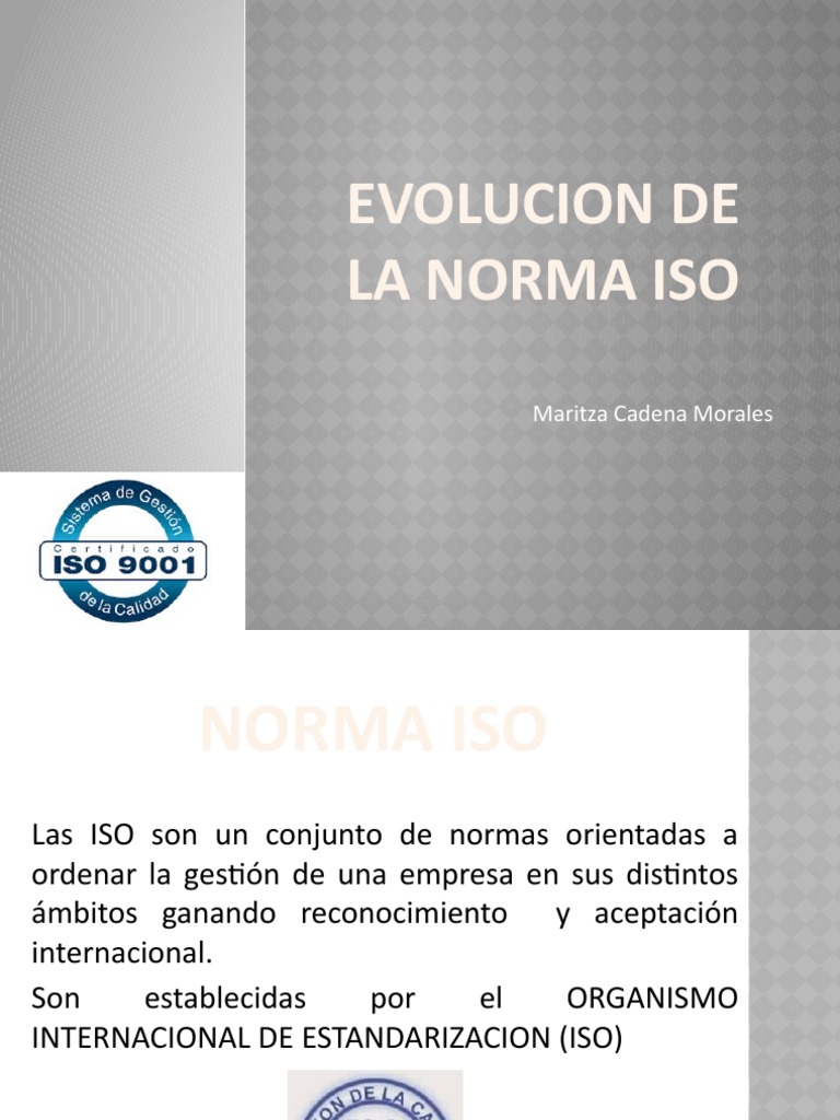 Evolucion de La Iso | PDF | Organización internacional para la ...