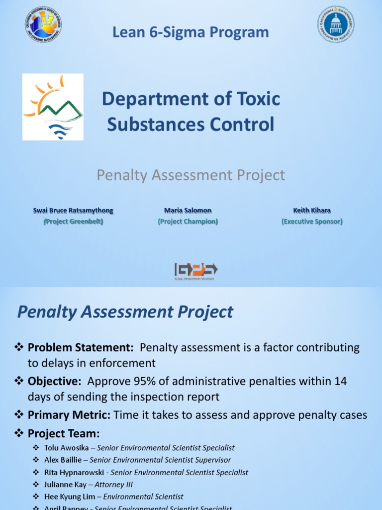 Department of Toxic Substances Control: Lean 6-Sigma Program | PDF ...
