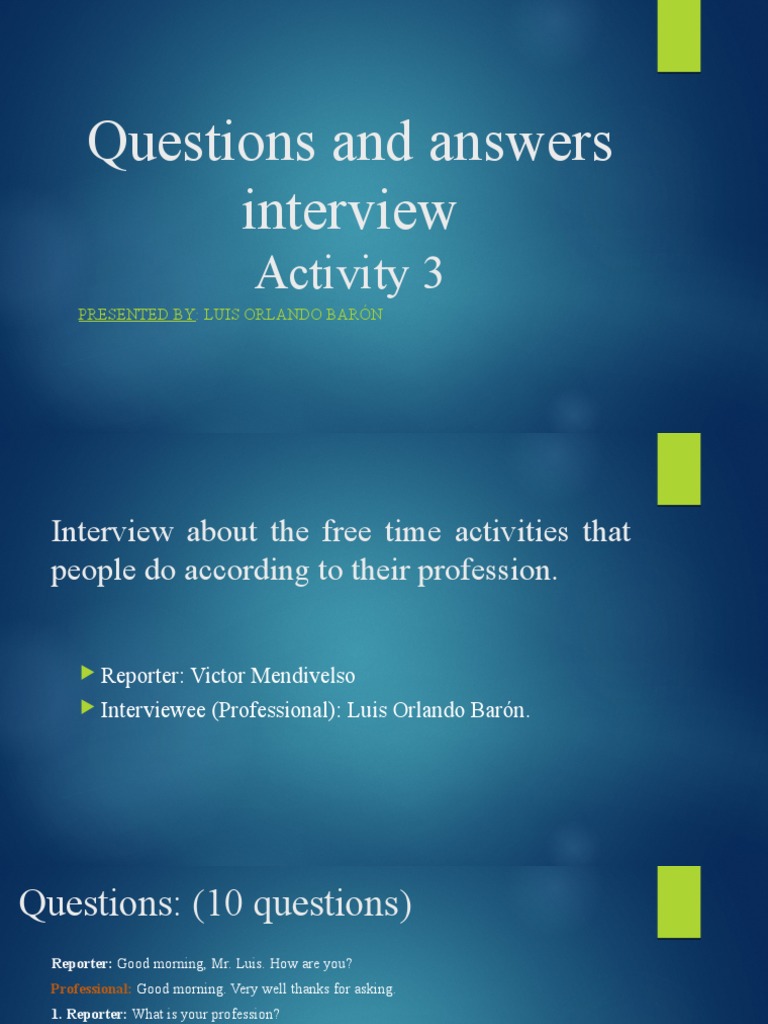 Questions and Answers Interview: Activity 3 | PDF