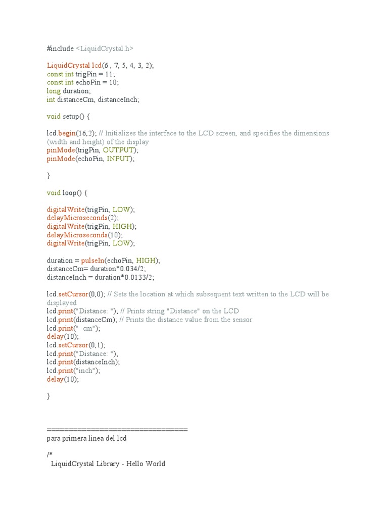 Const Int Const Int Long Int Void: Liquidcrystal LCD | PDF | Digital Electronics | Manufactured ...