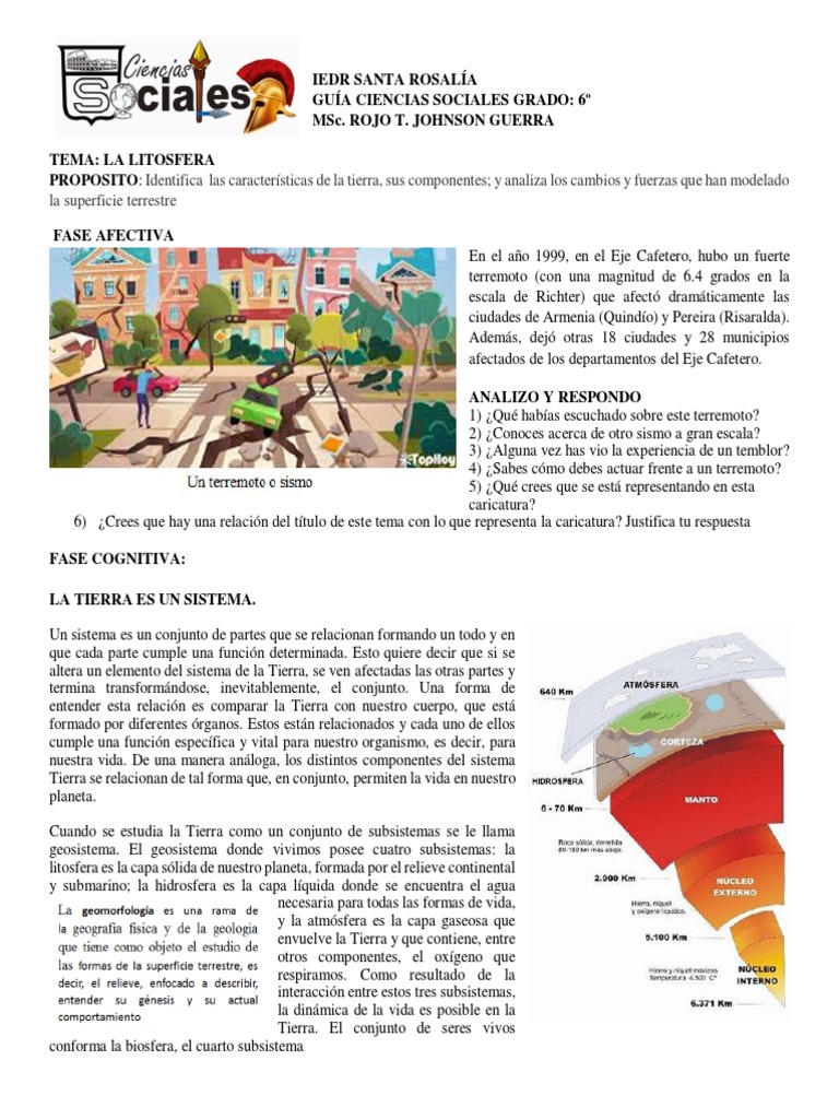 Estructura Interna de La Tierra | PDF | Temblores | Placas tectónicas
