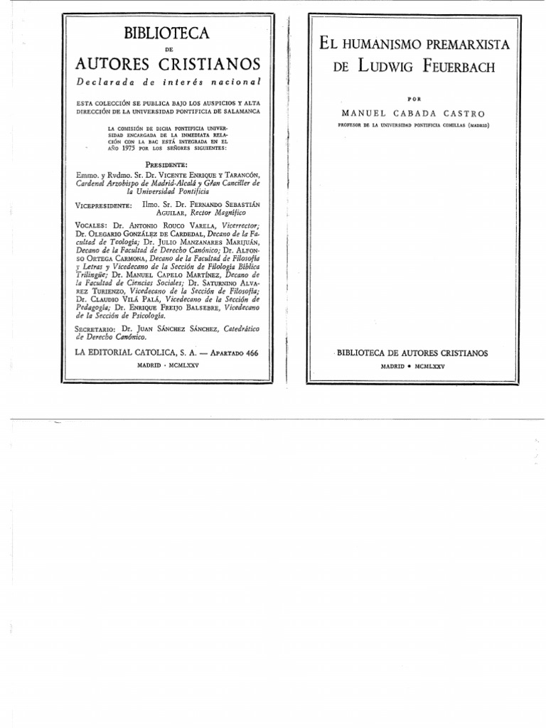 Cabada Castro, Manuel - El Humanismo Premarxista de Ludwig Feuerbach ...