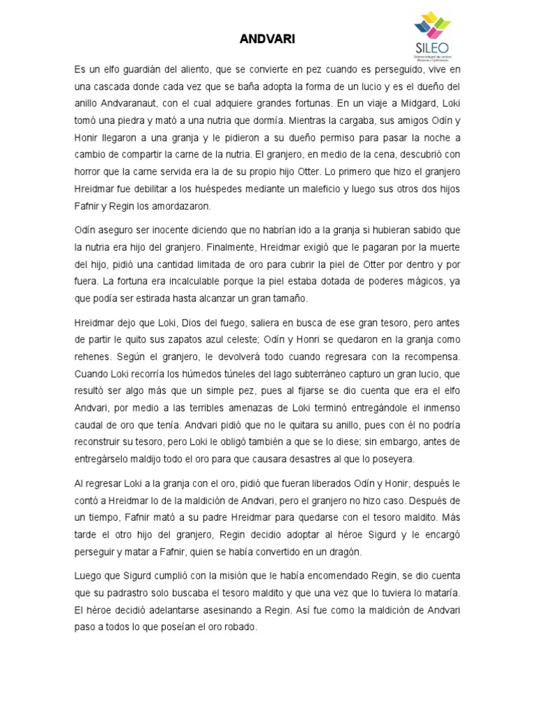ANDVARI | PDF | Loki | Mitología nórdica