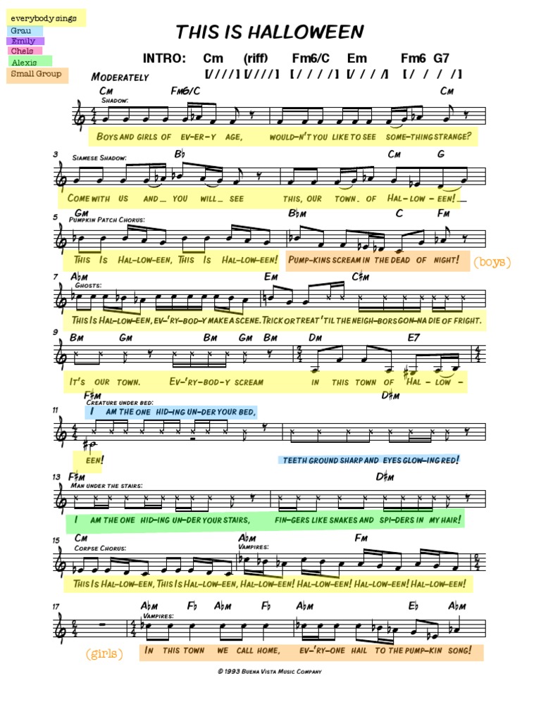 This Is Halloween Leadsheet Revised | PDF