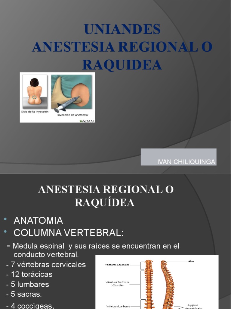 Anestesiologia Raquidea | PDF | La columna vertebral | Fluido ...