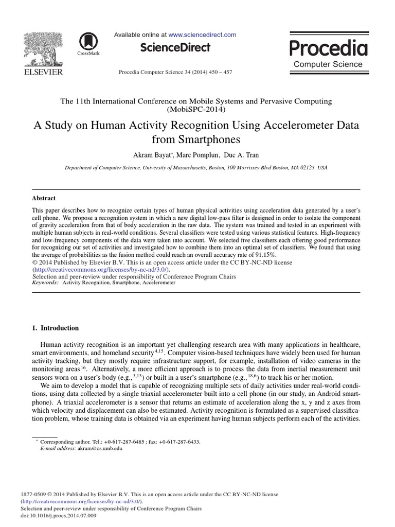 A Study On Human Activity Recognition Using Accelerometer Data From ...