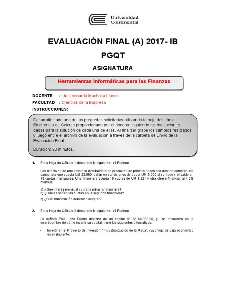 Consigna Evaluación Final | PDF | Interés | Bancos