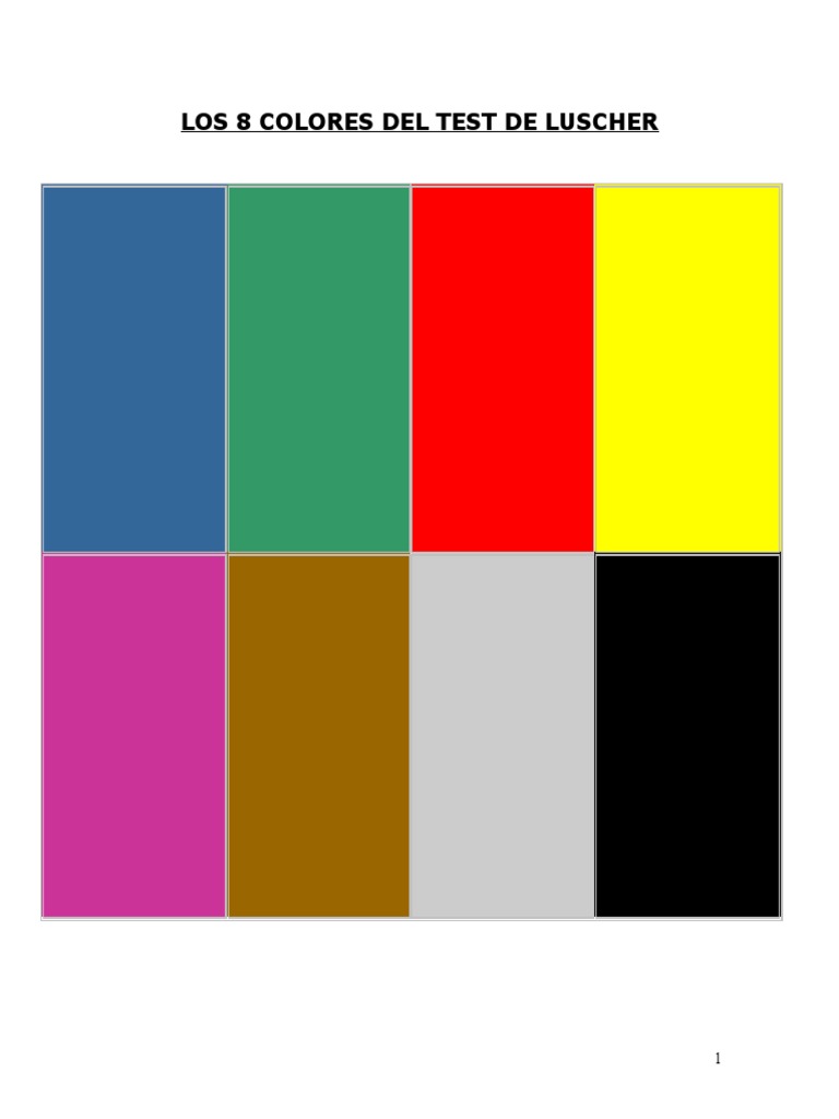 Manual Del Test de Los Colores | PDF | Color | Rojo