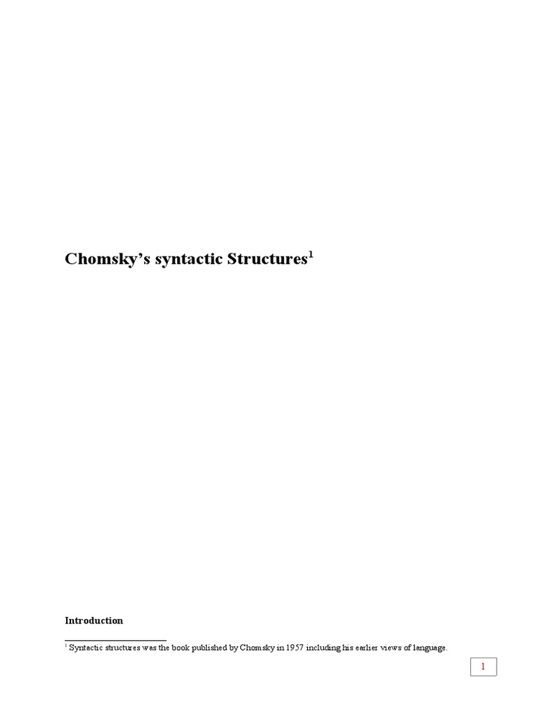 Chomsky's Syntactic Structures | PDF | Syntax | Phrase