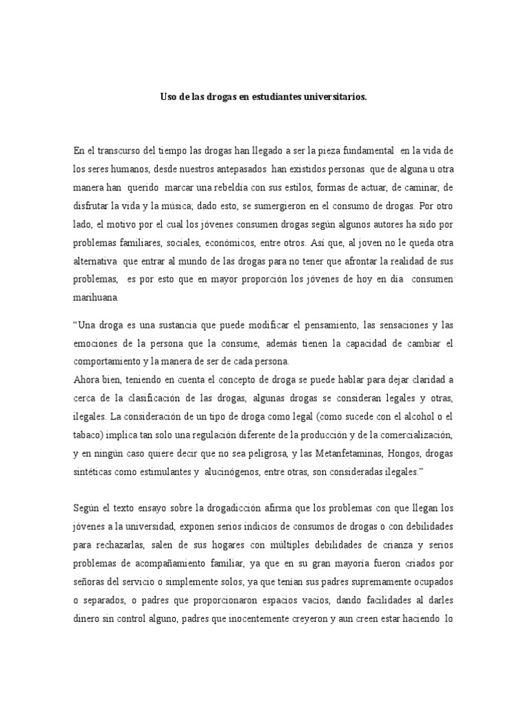 Ensayo Fundamentos de Sociologia | PDF | La dependencia de sustancias | Drogas