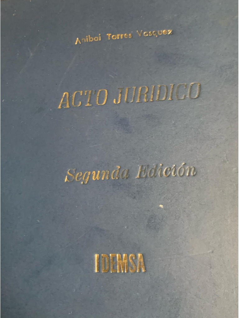 Acto Jurídico - Anibal Torres Vásquez .pdf | PDF