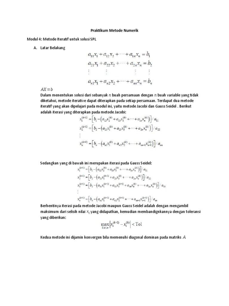 Modul Praktikum Metnum 4 | PDF