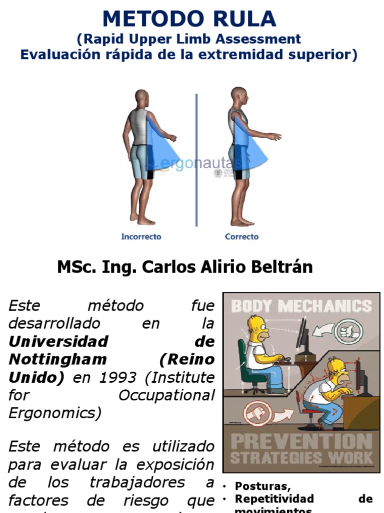 Clase Metodo Rula | PDF | Factores humanos y ergonomía | Músculo