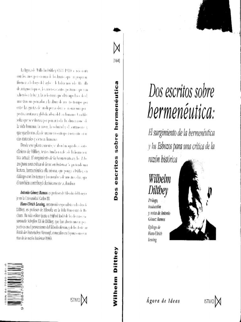 Wilhelm Dilthey - Dos Escritos de Hermenéutica PDF | PDF