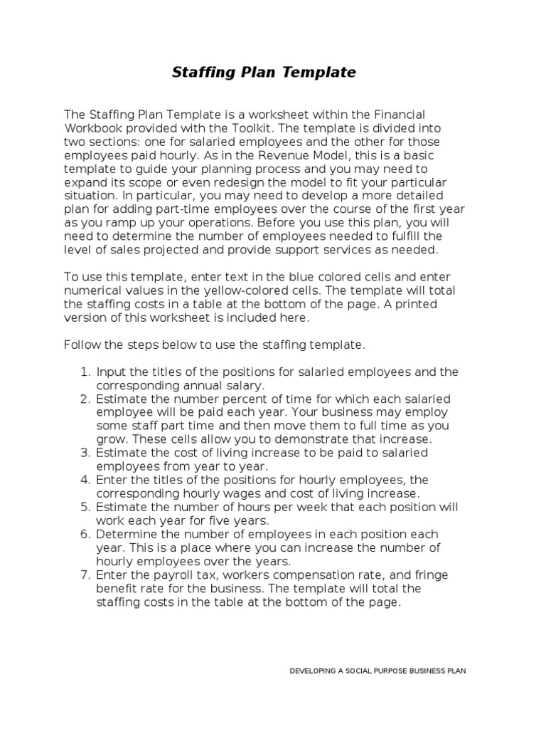 Staffing Plan Template | PDF | Payroll | Employment