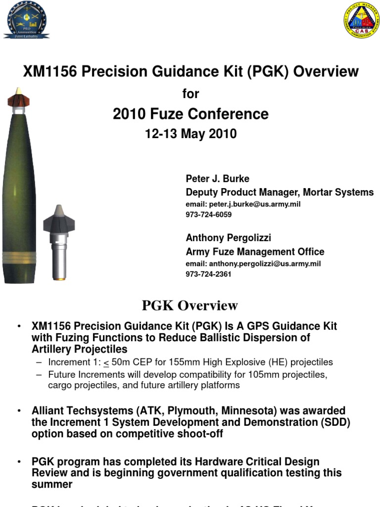 XM1156 Precision Guidance Kit Overview for 2010 Fuze Conference | PDF ...