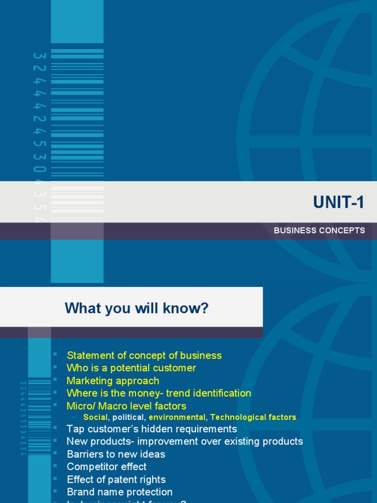 UNIT-1: Business Concepts | PDF | Patent | Invention