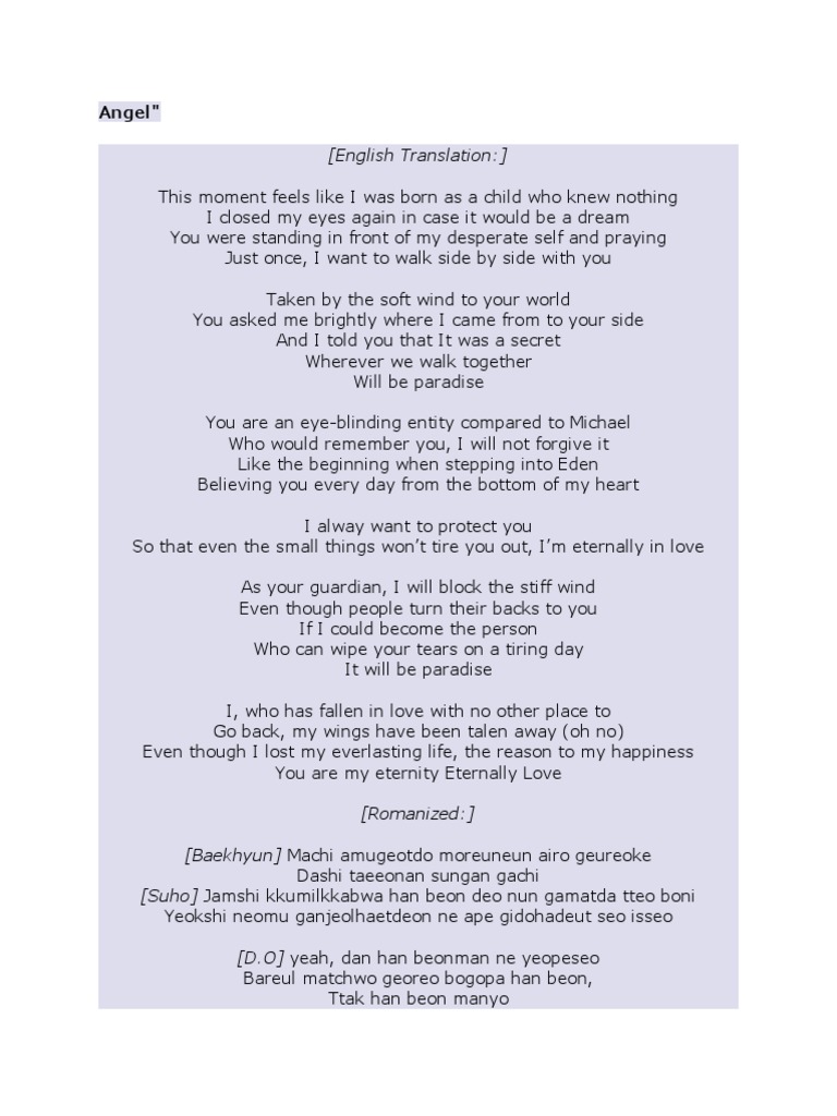 (English Translation:) : Angel" | PDF