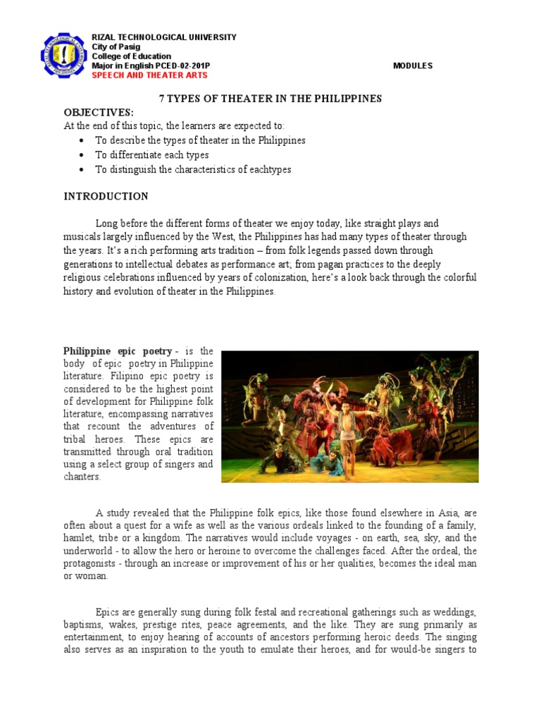 Philippine Theaters | PDF | Philippines | Performing Arts