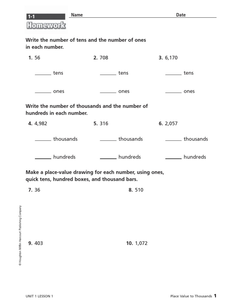 G4 Unit 1 Math Expression Homework & Remembering Student BK (Version 2 ...